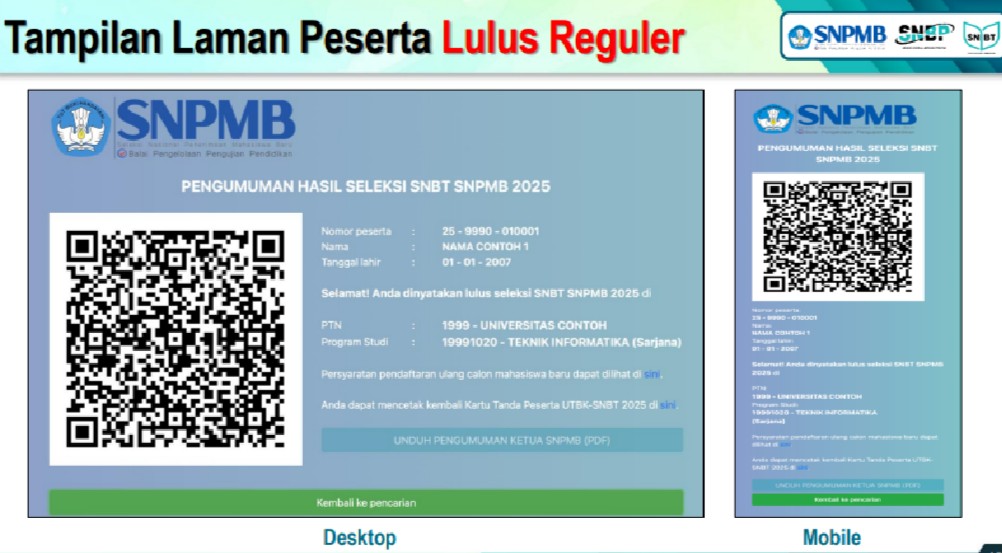 Hasil SNBT 2025 Diumumkan Besok, Ini Tanda Peserta Lulus atau Tidak